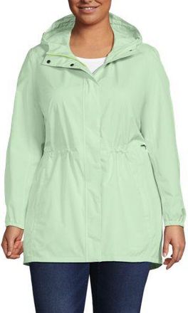 Lands End Wasserdichte Regenjacke mit Packfach, Damen, Größe:56-58 plus, Grün, Polyester, by Lands End