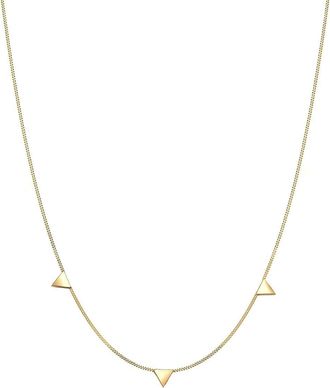 Elli Halskette Silber 925 Vergoldet 24K Dreieck Trio Plättchen Anhänger Kette Damen Schmuck Geschenke für Frauen Mädchen Mama Freundin, Geo Silberkette Län