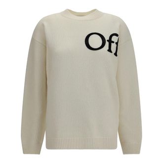 Off-white Bookish Shared Logo Strickpullover mit Rundhalsausschnitt - - Knitwear - Herren - Beige - S