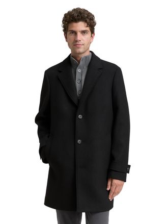 Tom Tailor Herren 1046987 Wollmantel mit Reverskragen, 29999-Black, XXL