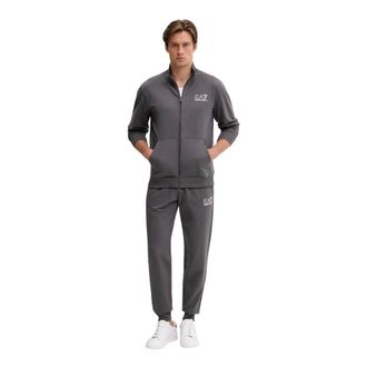 Emporio Armani Ensemble de surv&ecirc;tement en coton pur &agrave; fermeture &eacute;clair Visibility - Homme - Sport - Gris - Taille: S