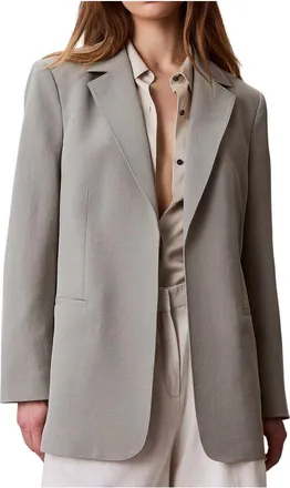 Calvin Klein Femme, Vestes, Gris, Taille: 38 FR Pez Shadow Casual Twill Belted Blazer