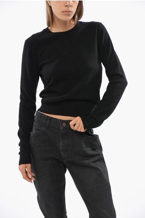 Saint Laurent Solid Color Cashmere Crew-neck Sweater Größe L