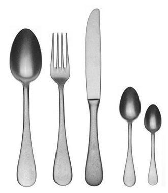 Mepra Mepra Vintage 1026VI22030M Moka 30-teiliges Besteck-Set aus Zinn Geschirr, spülmaschinenfestes Besteck