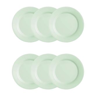 Luminarc Set mit 6 flachen Tellern, Opal, 24 cm, mikrowellengeeignet, k&uuml;hlschrankgeeignet, hergestellt in Frankreich