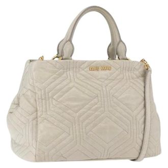 Miu Miu Sac &agrave; main Pre-owned - Femme - Pre-owned - Beige - Taille: ONE Size