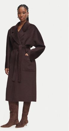Elisabetta Franchi Wollmantel CP-01D-66E2-V850 Dunkelbraun Regular Fit