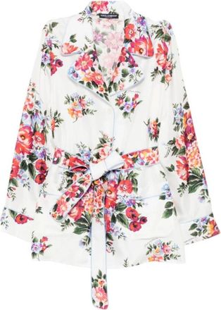 Dolce & Gabbana Femme, Blouses et Chemises, Multicolore, Taille: 34 FR Chemise en soie &agrave; imprim&eacute; floral
