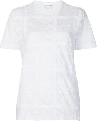 Comme Des Gar&ccedil;ons Femme, Tops, Blanc, Taille: 38 FR Cotton Ribbon Appliqu&eacute; T-Shirt
