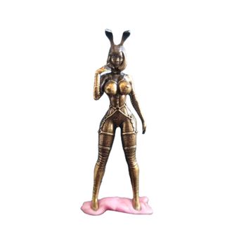 Generic Sytd1112240410004 Statue stehender niedlicher Hase, Metall-Bikini, nackte Brust, Frauen-Skulptur, Miniaturen, K&ouml;rperkunst, Handwerk, Schreibtisch-Orna