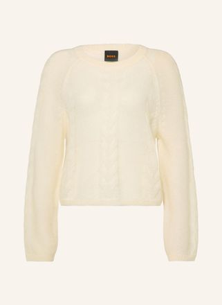HUGO BOSS Pullover Fypera Mit Mohair weiss