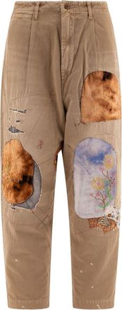 KAPITAL Katsuragi Tapered-Hose im Patchwork-Look - Nude