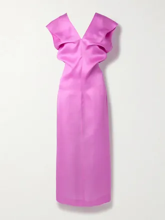 Khaite Ima Midikleid Aus Seidengazar Mit Raffungen - Pink