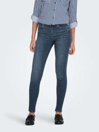 Only Skinny-fit-Jeans ONLY ONLWAUW LIFE MID SK DNM, Damen, Gr. XL (42), L&auml;nge 32, blau (blau schwarz denim), Denim/Jeans, Obermaterial: 64% Baumwolle, 31% 