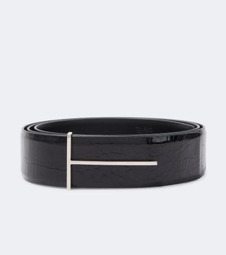 Tom Ford Ceinture T en cuir verni