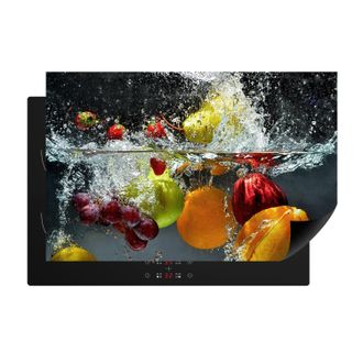 Decorwelt Herdabdeckplatte aus Kunststoff Induktionsmatte Herdabdeckmatte Abdeckung Ceranfeld Fr&uuml;chte Bunt 80x52 cm Abdeckplatte Ceranfeldabdeckung Antirutschma