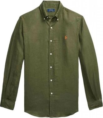 Ralph Lauren Homme, Chemises, Vert, Taille: XL Chemise en Lin Coupe Personnalis&eacute;e