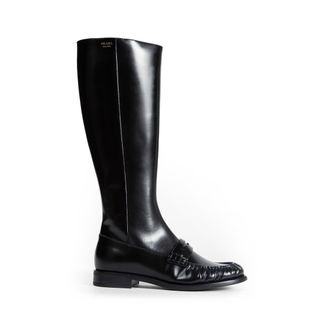 Prada Leather Loafer Boots