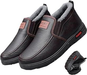 Generic Chaussures dhiver en velours pour homme - Protection contre le froid et la chaleur - Épaisses, légères et antidérapantes - Chaussures de marche décont
