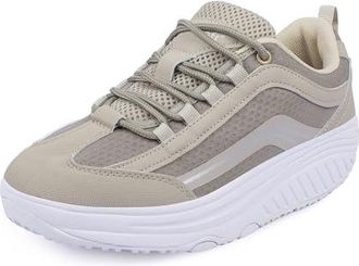 Aerosoft Walker Chaussures à lacets confortables pour homme et femme Semelle intérieure amovible en mousse à mémoire de forme, beige, 42 EU