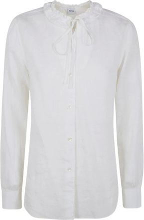 Aspesi Femme, Blouses et Chemises, Blanc, Taille: 34 FR Blouse en Lin Coupe Standard