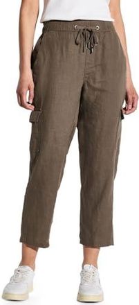 Street One A378741 Pantalon en Lin au Look Cargo, Acron Brown, 46W / 28L Femmes
