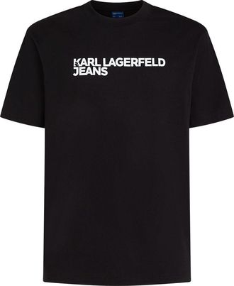 Karl Lagerfeld Karl Lagerfeld Jeans, Herren, Regular Kurzarm Essential Logo T-Shirt, Normale Passform, Schwarz, XXL