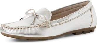 Marco Tozzi Damen Mokassins aus Leder mit Schleife, Silber (Silver), 38 EU