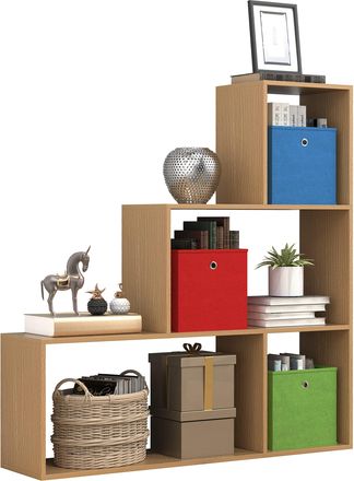 VCM Holz Stand Treppenregal Stufenregal Standregal Raumteiler Bücherregal Dubila M