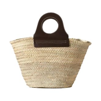 Hereu Nat&uuml;rliche Bast-Tasche mit Leder - - Bags - Damen - Beige - ONE SIZE