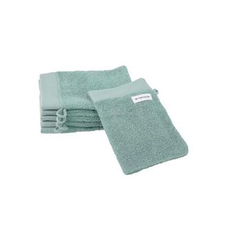 Tom Tailor Waschhandschuh, 6er Set, 16 x 21 cm, 100% Baumwolle / Frottier, mit Aufhänger und Label mit Logo, COLOR BATH TOWEL Türkis (Fresh Sage)