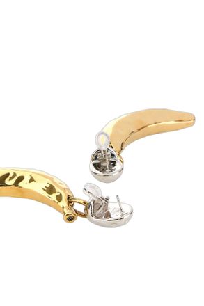 Chlo&eacute; Curved Perforated Earrings - Gold