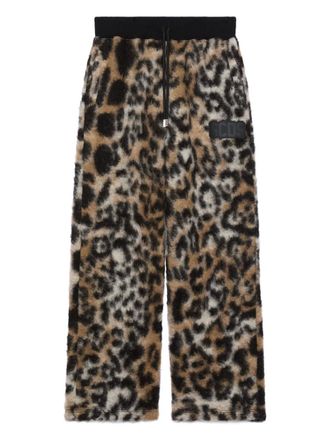 GCDS pantalon &agrave; imprim&eacute; l&eacute;opard - Marron