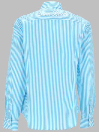 MC2 Saint Barth Striped Cotton Shirt - Blue