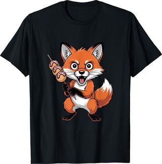 Shinkai Verspielter Fuchs mit takoyaki japanischer Streetwear T-Shirt