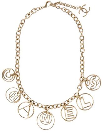 Chanel Gold Tone Letter Necklace