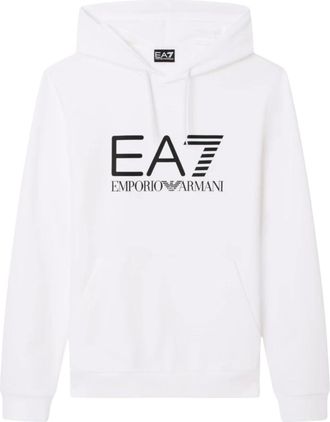 Emporio Armani Emporio Armani Ea7, Homme, Sweatshirts et sweats &agrave; capuche, Blanc, Taille: XS Zip-Up Sweat &agrave; capuche