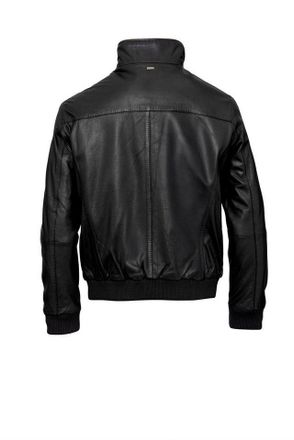 Bugatti Lederjacke BUARTURO (1-St) Stehkragen mit weichem Felleinsatz