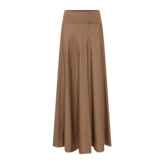 Malo Langer ausgestellter Rock - - Skirts - Damen - Braun - M