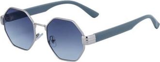 Generic Lunettes de soleil polygonales tendance pour femmes, lunettes de soleil vintage de luxe avec monture en métal, lunettes de soleil pour femmes polygona