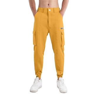Generic Pantalon cargo l&eacute;ger pour homme - Taille haute - Coupe ample - Pantalon de randonn&eacute;e en plein air, Orange, XL
