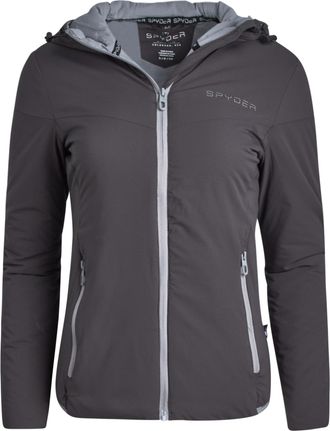 Spyder Damen-Jacke - gem&uuml;tliche Kapuzenjacke mit durchgehendem Rei&szlig;verschluss f&uuml;r Damen - l&auml;ssige Outdoor-Winterjacke in Grau, S