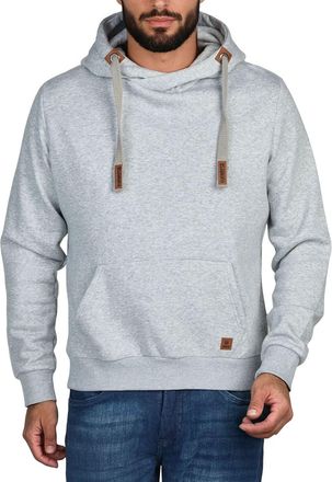 Riverso Hoodie Herren Regular Fit RIVNiklas Kapuzenpullover Pullover Cross-Over-Kragen Grau 3XL (3XL, Grey Melange Standard 1 (BJD))