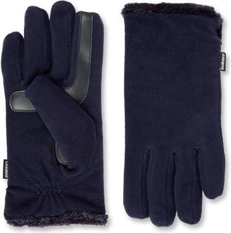 Isotoner Gants en Polaire Stretch avec Doublure microluxe et Technologie Smart Touch Temps Froid, Bleu Nuit-Smartdri, Taille Unique Femme