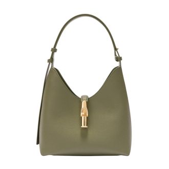 Furla Femme, Sacs, Vert, Taille: ONE Size Goccia S Leather Hobo Bag