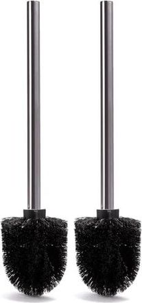 MSV Edelstahl WC-B&uuml;rste Schwarz - Ersatz Toilettenb&uuml;rste - Klob&uuml;rste - B&uuml;rste - Ersatztoilettenb&uuml;rste - Ersatzb&uuml;rste (Packung mit 2)