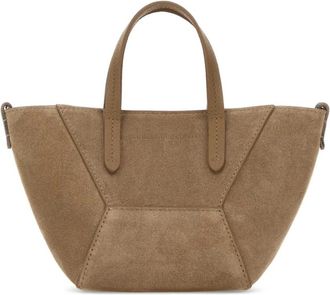 Brunello Cucinelli Femme, Sacs, Brun, Taille: ONE Size Suede Duomini Bag