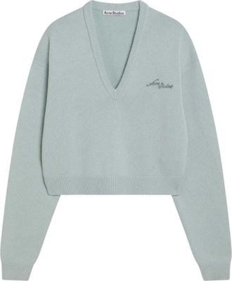 Acne Studios Femme, Pulls, Vert, Taille: 40 FR Pull en laine &agrave; col en V