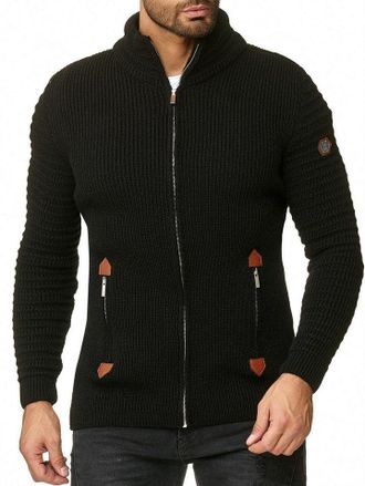 Red Bridge Strickjacke aus Grobstrick mit praktischen Rei&szlig;verschlusstaschen wechselnde Strickart