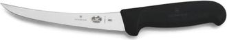 Victorinox by Swiss Army Fibrox Couteau &agrave; d&eacute;sosser, Couteau de cuisine tranchant pour viande et volaille, 15 cm, Lame incurv&eacute;e, Rigide, Inox, Noir